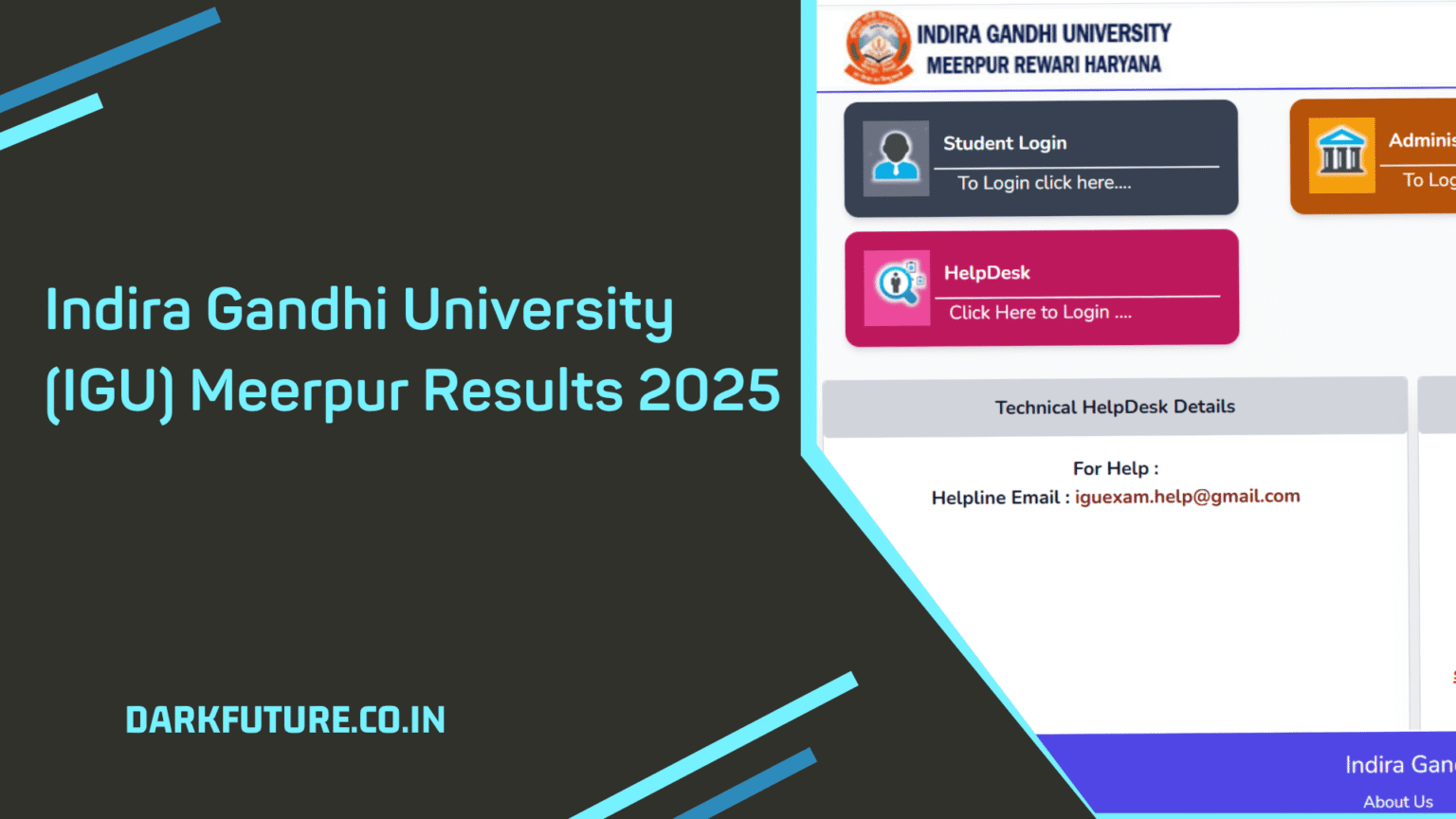 Indira Gandhi University (IGU) Meerpur Results 2025 - Dark Future ...